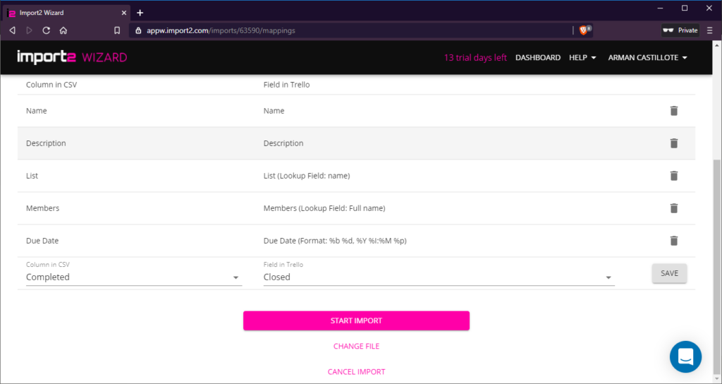 Import2 Wizard and Trello: Easily Import CSV Files