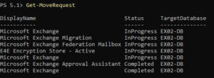 Move Exchange Mailboxes with new-moverequest Command
