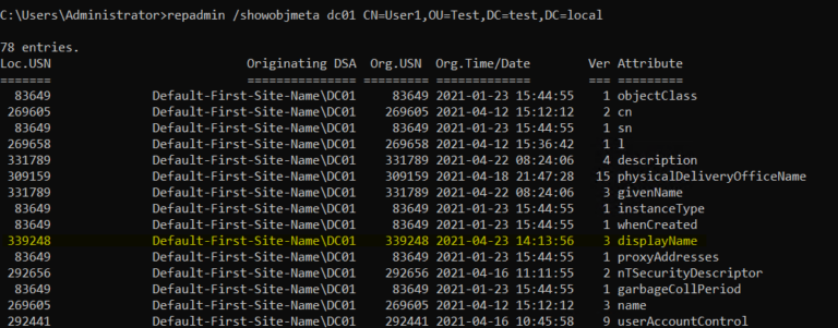 Using Repadmin To Detect Active Directory Replication Changes
