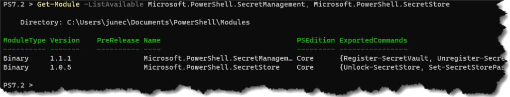 Powershell Encrypt Password Command Via Secret Management Module