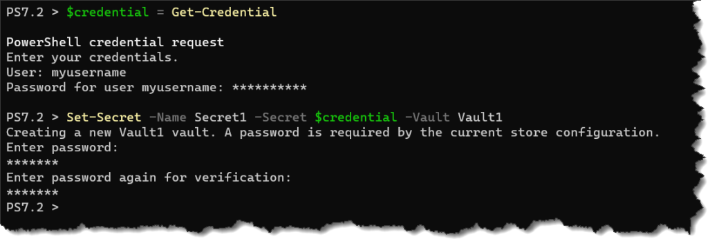 PowerShell Encrypt Password Command via Secret Management Module