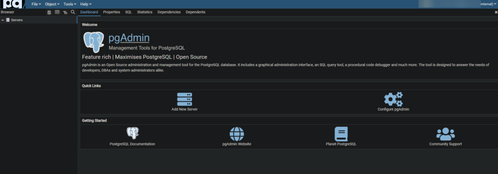 Installing the PGAdmin Ubuntu (PostgreSQL Dashboard)