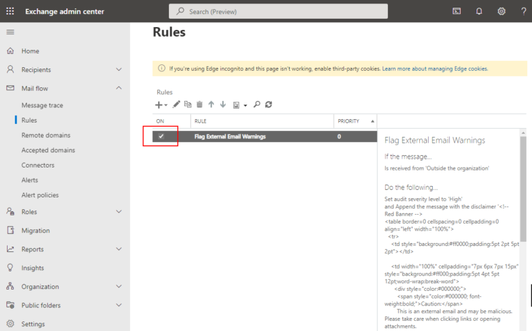 How to Use the Microsoft Office 365 External Email Warning