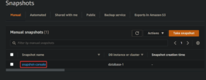 How to Create a AWS RDS Snapshot