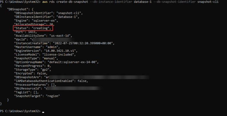 How to Create a AWS RDS Snapshot