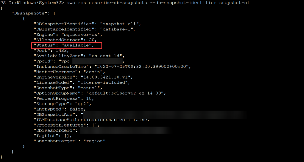 How to Create a AWS RDS Snapshot