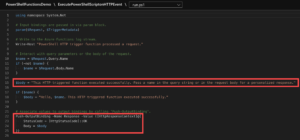 How to Execute PowerShell Azure Functions with HTTP Triggers
