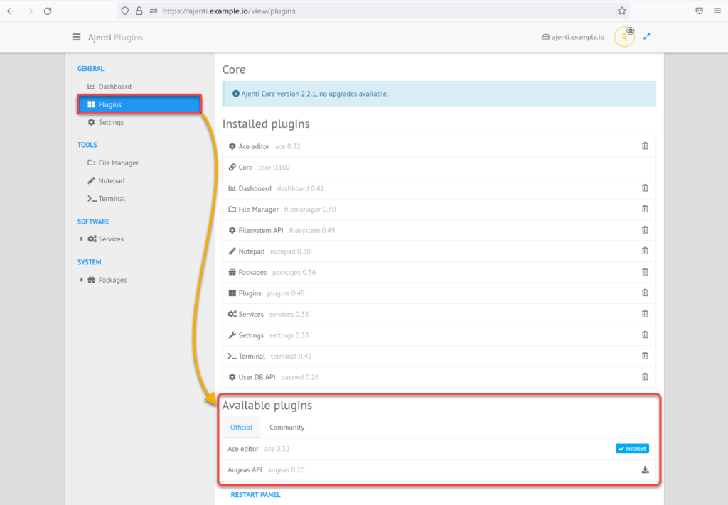 Using Ajenti in Managing Linux Servers