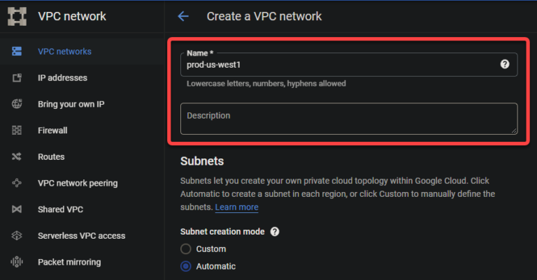 How to Create a Google VPC (Virtual Private Cloud) Network