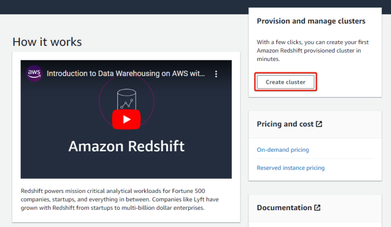 Getting Started with AWS Redshift