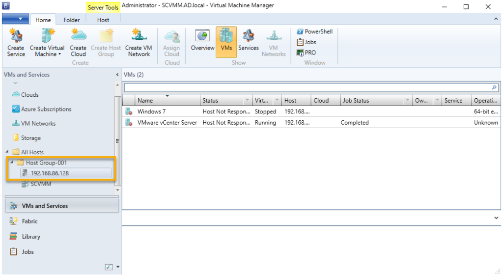 Discovering System Center Virtual Machine Manager (SCVMM)