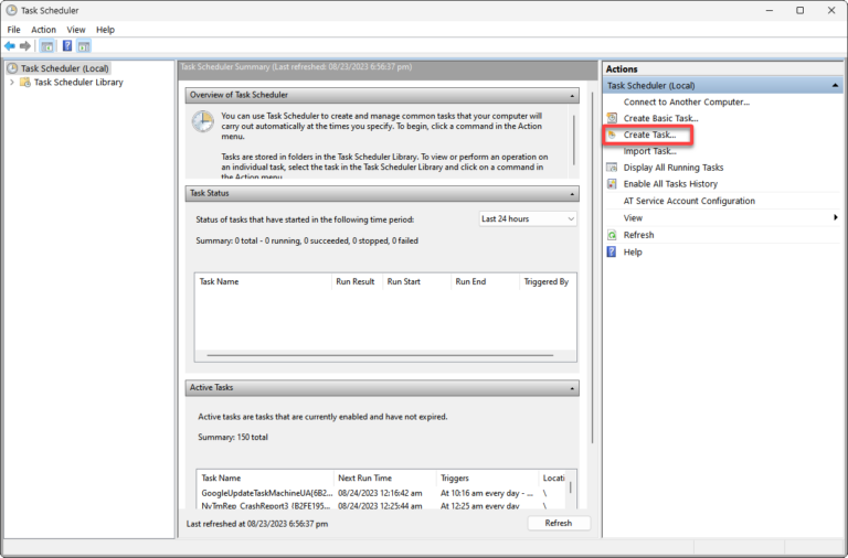 Setting up a Cron for Windows Using the Task Scheduler