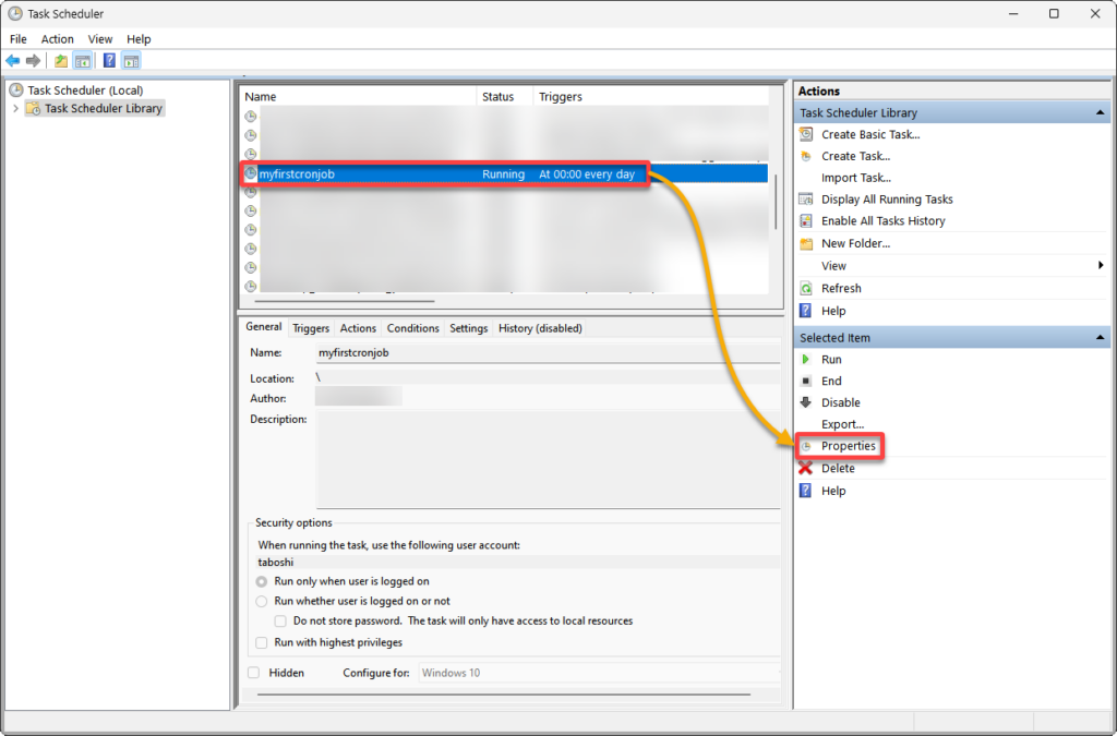 Setting up a Cron for Windows Using the Task Scheduler