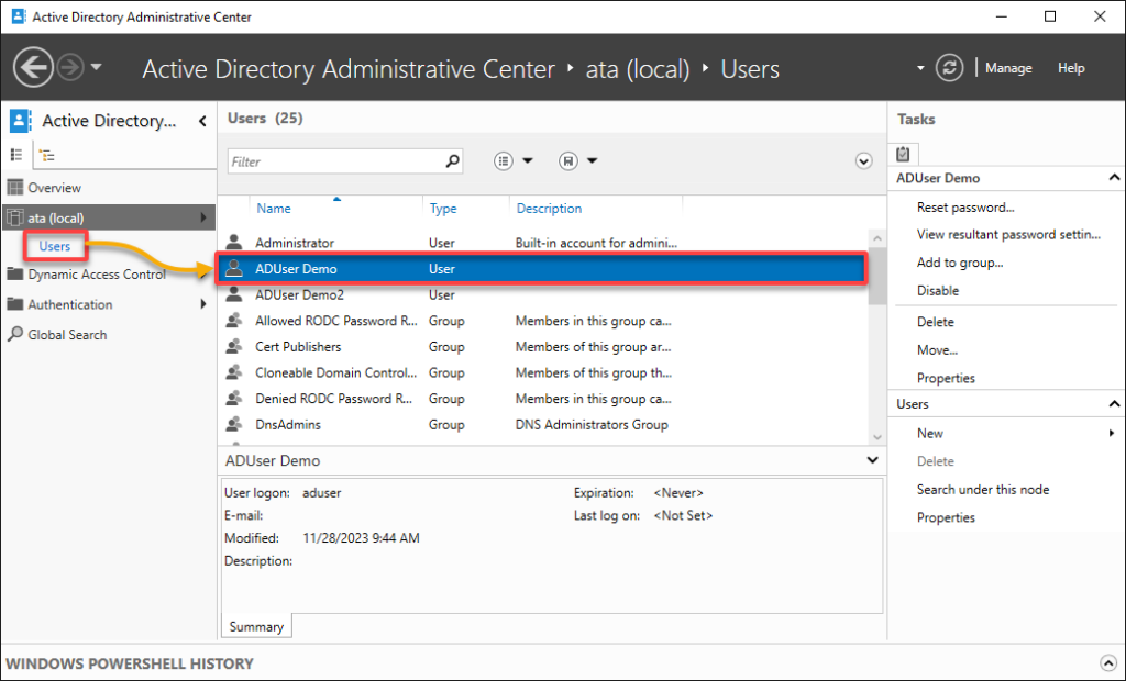Extracting User Attributes from Active Directory