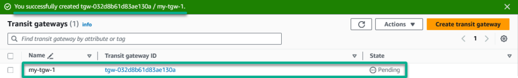 Getting Started with AWS Transit Gateway
