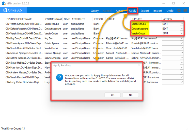 Solve Azure AD Connect Errors via the Microsoft IdFix Tool